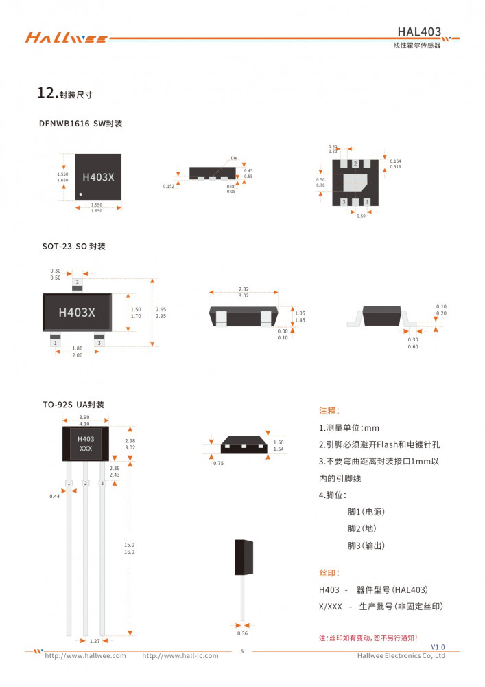 HAL403SO datasheet page 5
