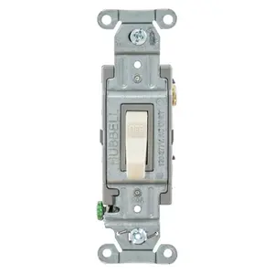 Toggle Switch, 1P, 15A 120/277V AC, Back & Side Wired, Light Almond for sale