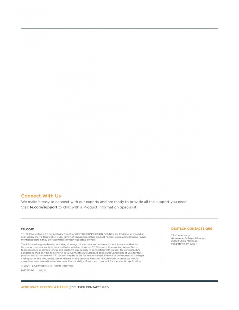 TE DEUTSCH contacts quick reference guide page 6
