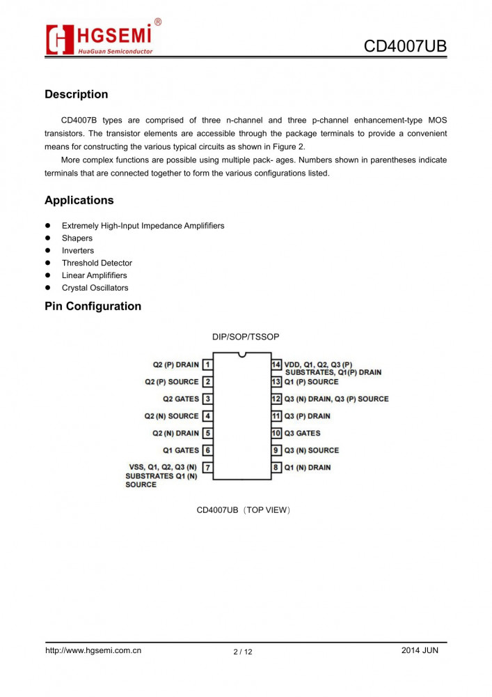 CD4007UBN datasheet page 2