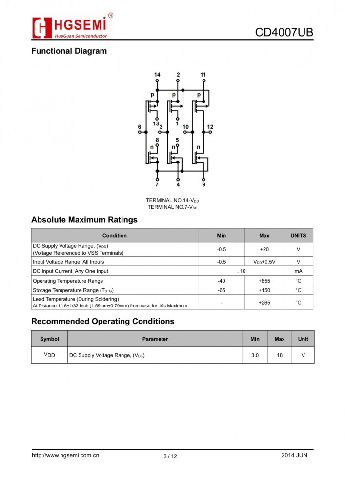 CD4007UBN datasheet page 3
