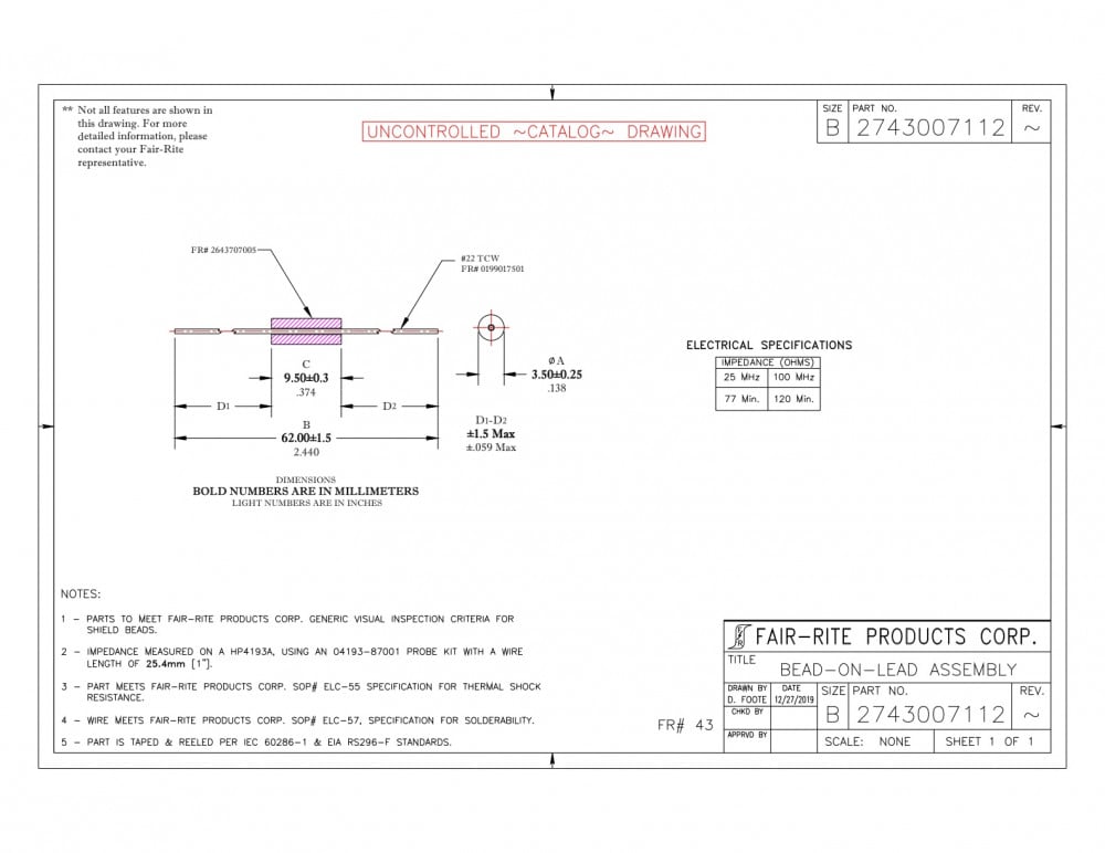Fair-Rite 2743007112 product drawing