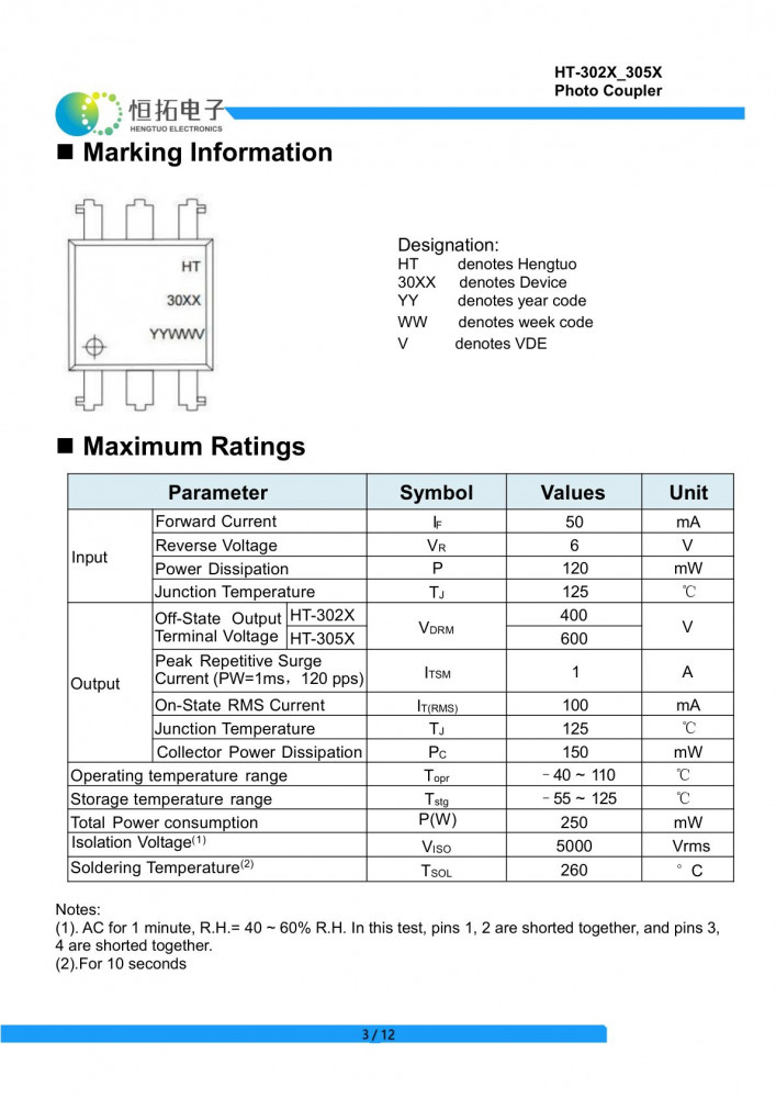 HT-3022-S1TA1 datasheet page 4