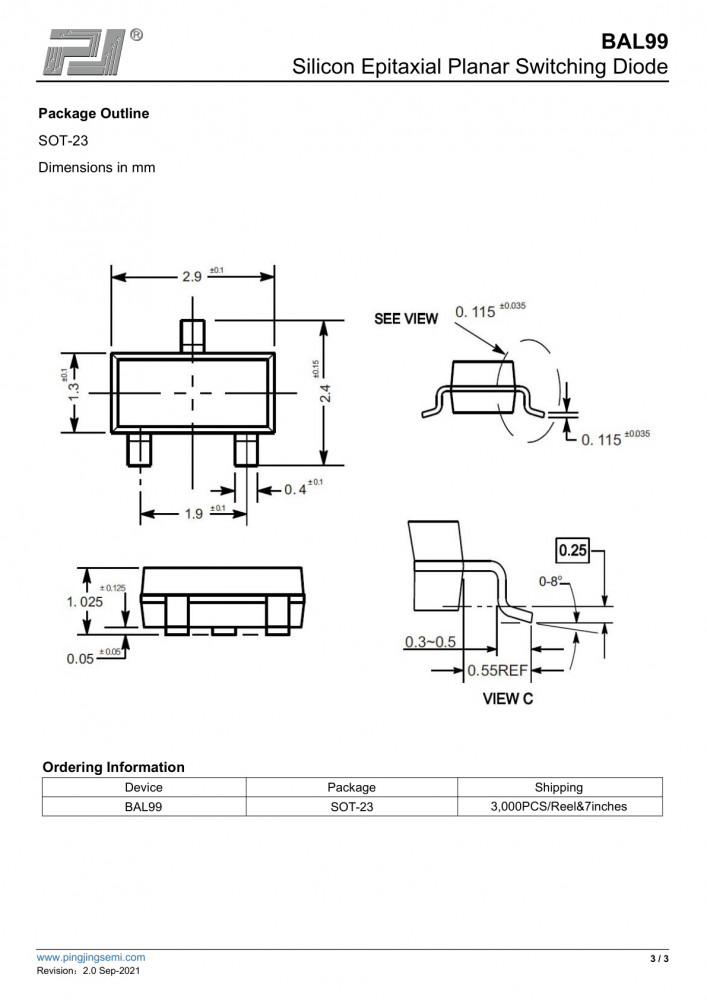 PJSEMI BAL99 datasheet page 3