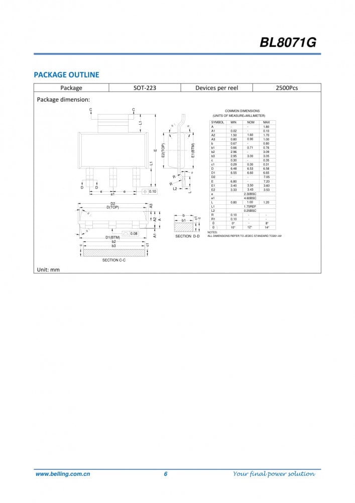 BL8071G datasheet page 6