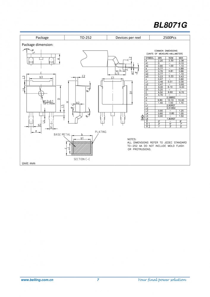 BL8071G datasheet page 7