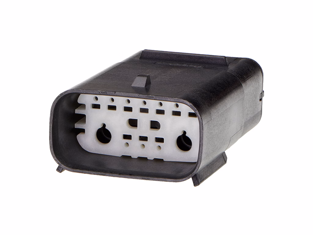 MX150 Pass-Through Sealed Connector, Panel Mount, Dual Row, 12 Circuits, Keying Option D, UL 94 HB, Stone Gray Housing, Single Seal