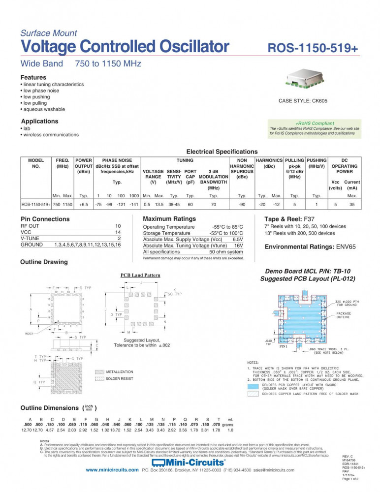 ROS-1150-519+ technical document page 1