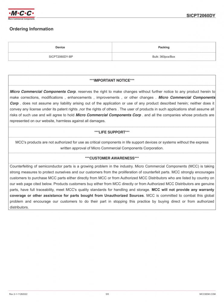SICPT2060DY-BP datasheet page 5