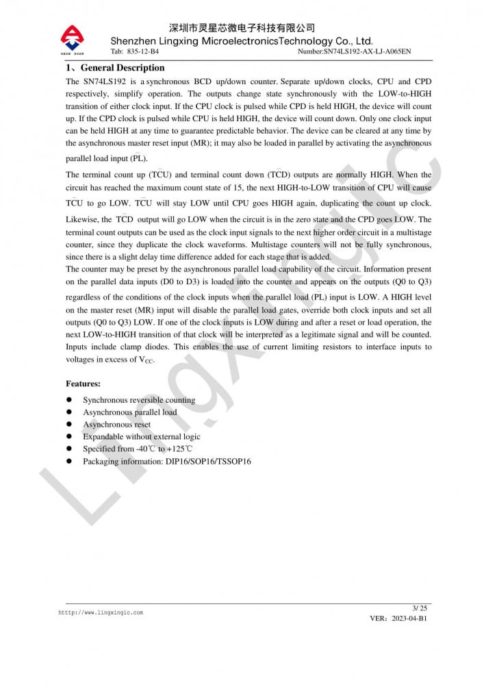 SN74LS192 LX datasheet page 3