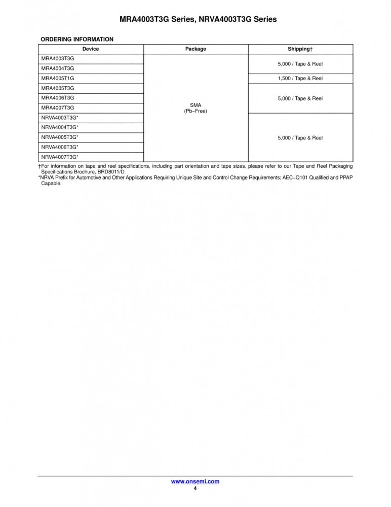MRA4003T3G datasheet page 4