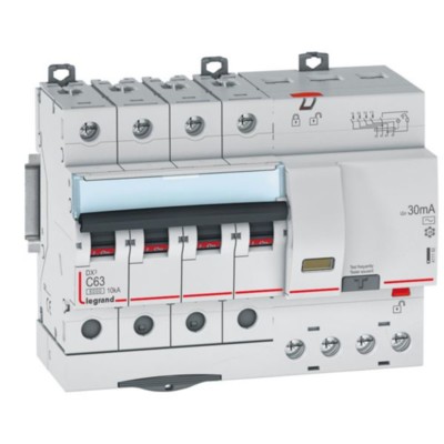 RCBO DX3 6000A 4 pole 63A curve C type AC 30mA for sale