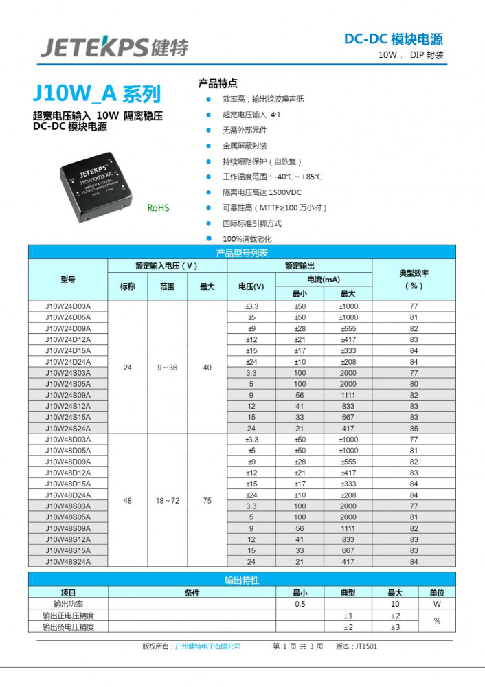 J10W48S05A datasheet page 1