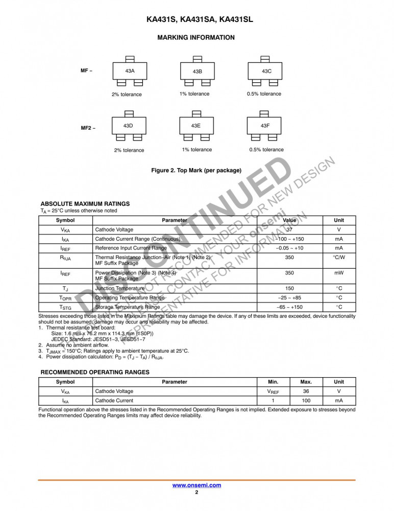 KA431SL technical document preview, page 2