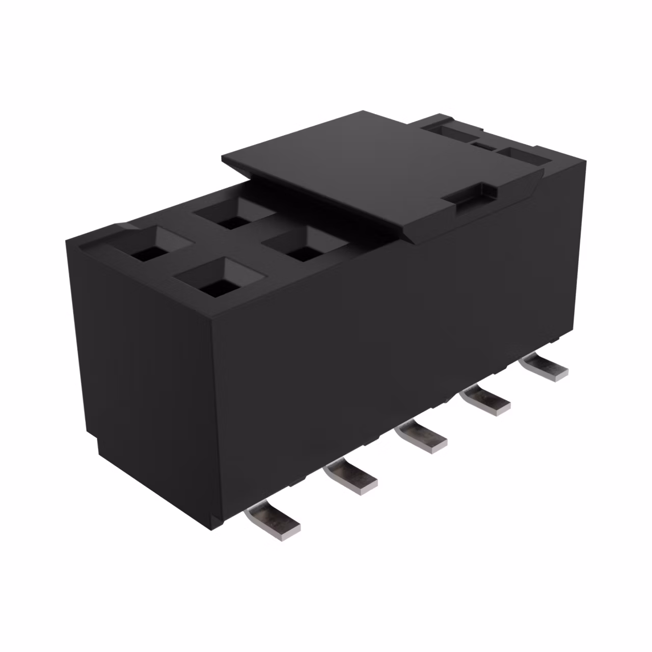 Milli-Grid Vertical Receptacle, 2.00mm Pitch, Dual Row, Surface Mount, Top/Bottom Entry, with Cap, Tape and Reel, 0.38µm Gold (Au) Plating, 10 Circuits