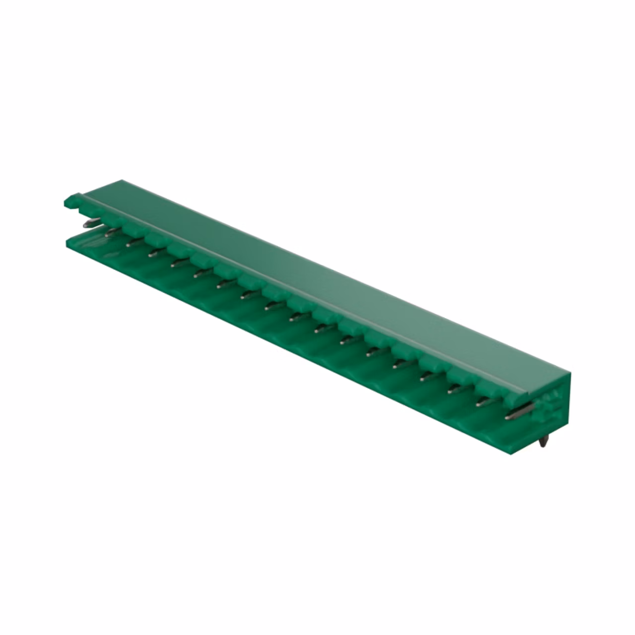 5.08mm Pitch Eurostyle Right-Angle PCB Header, Open Ends, Green Housing, 18 Circuits for sale