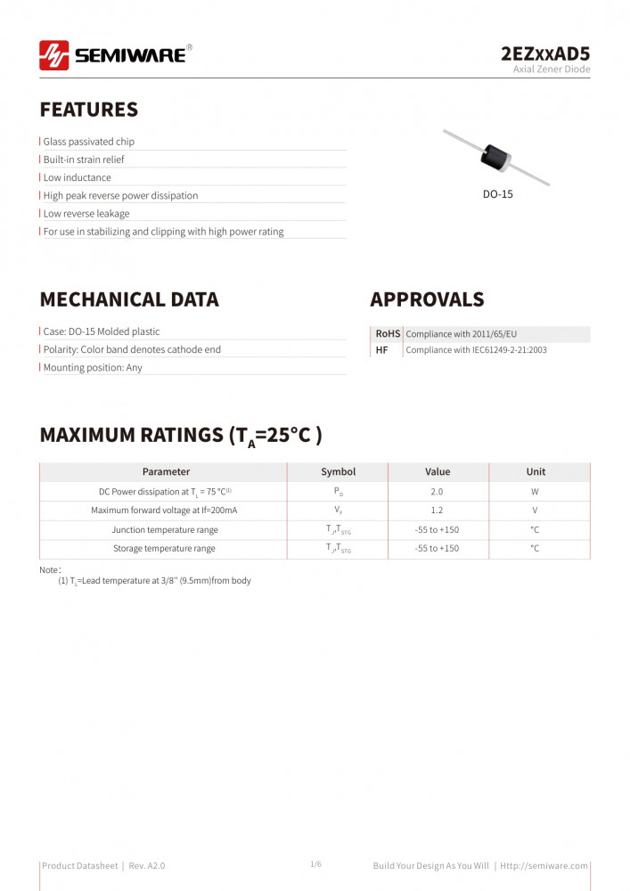 2EZ130AD5 datasheet page 1