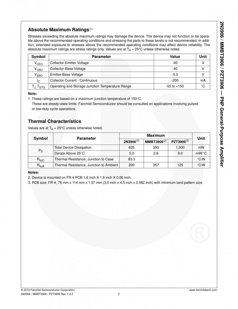 2N3906BU datasheet page 3