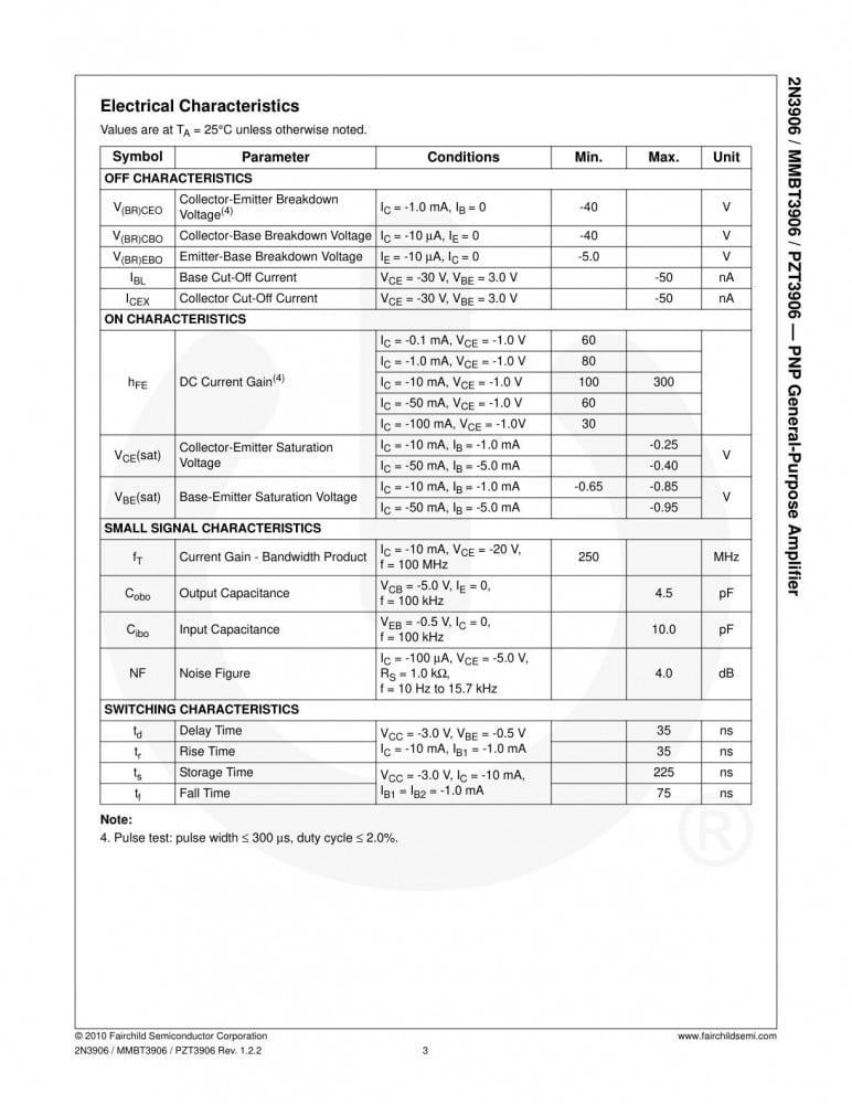 2N3906BU datasheet page 4