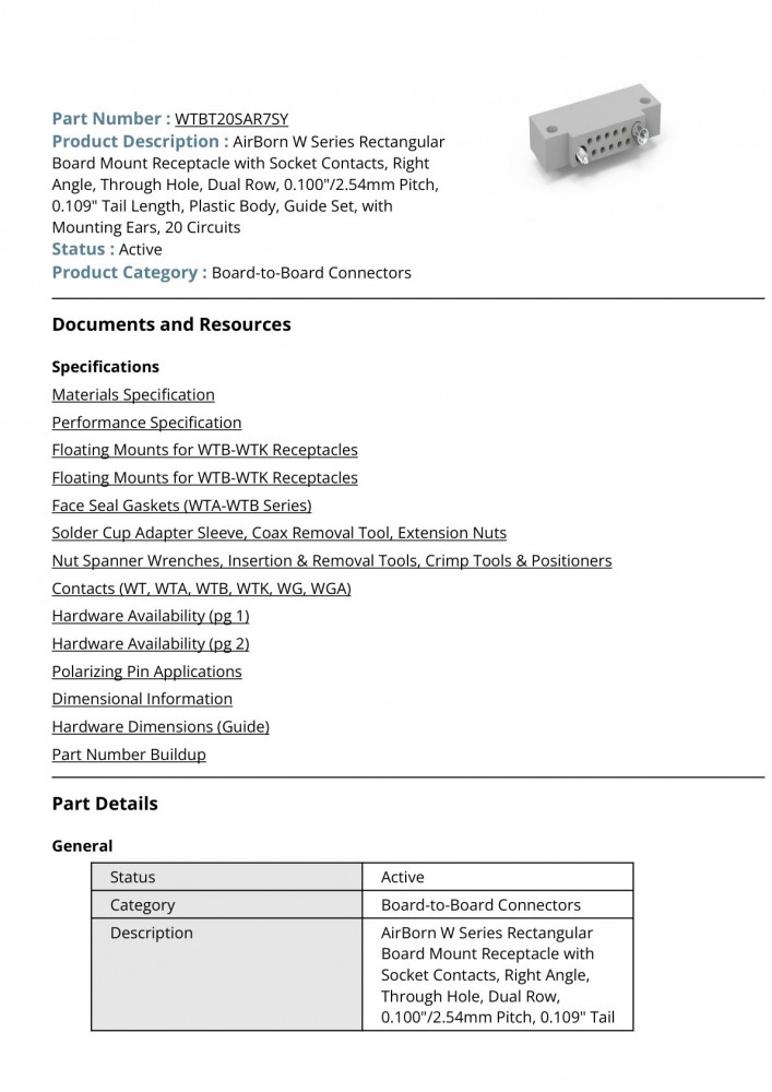WTBT20SAR7SY technical document image 1