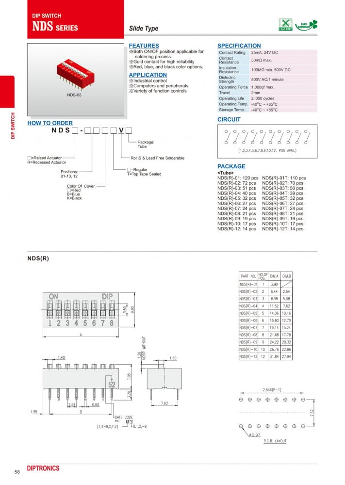 Diptronics NDS-10V technical document