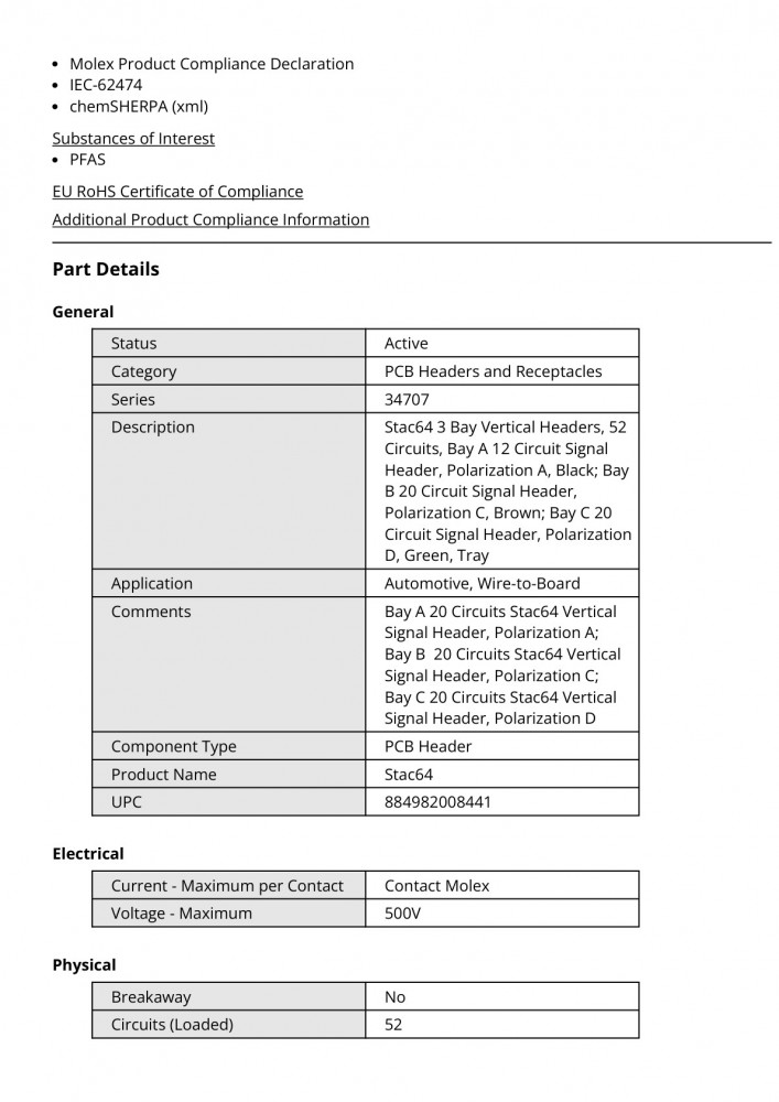 Molex 347073030 technical document preview, page 2