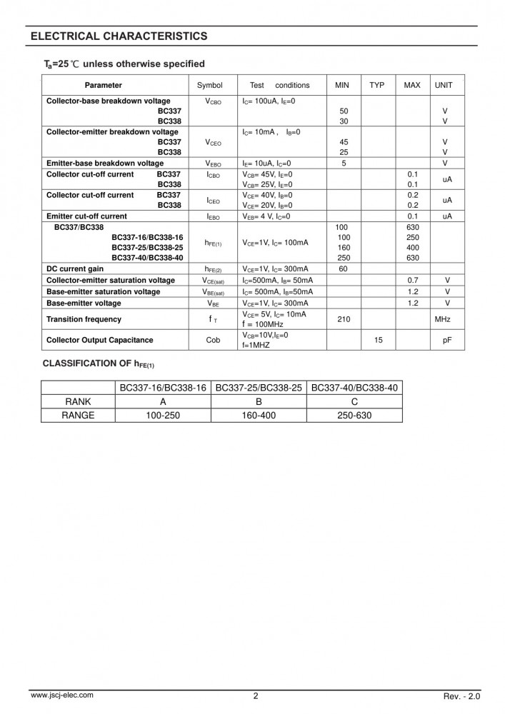 BC337-TA datasheet page 2