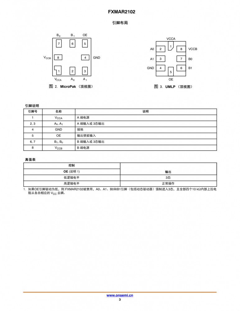 FXMAR2102 datasheet preview, page 3