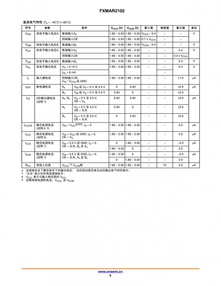 FXMAR2102 datasheet preview, page 8