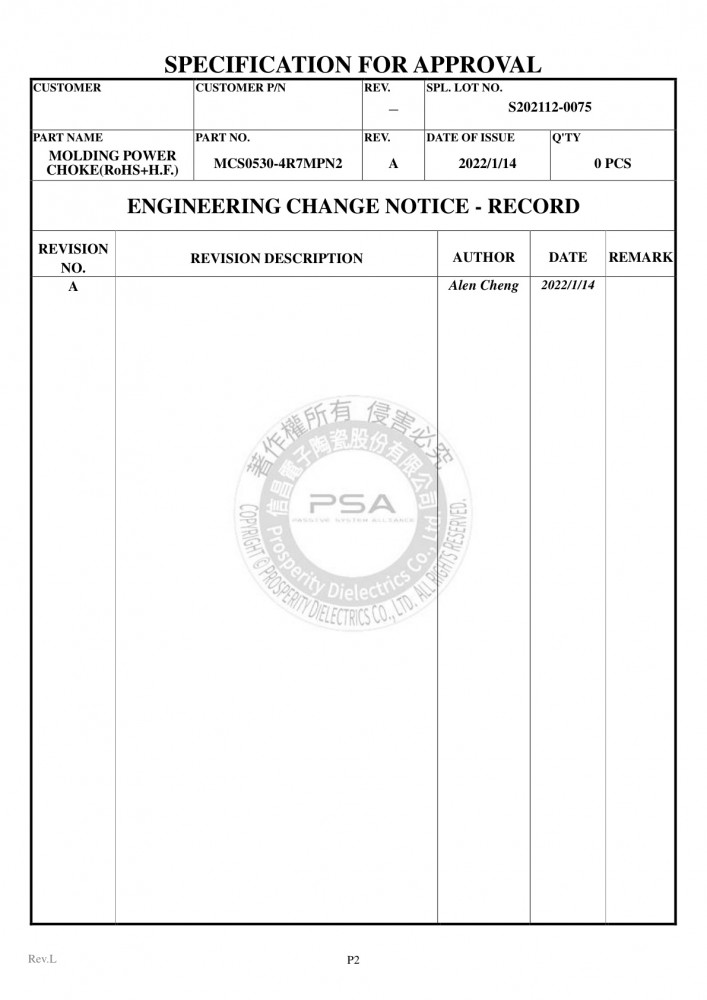 PSA MCS0530-4R7MPN2 specification page 3