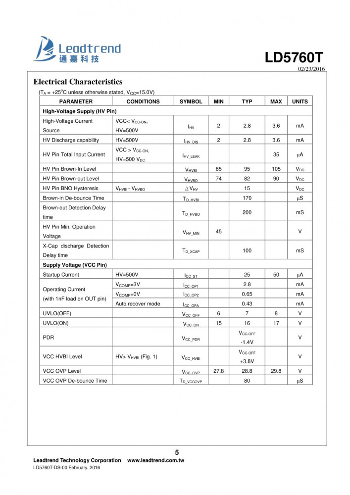 LD5760T datasheet page 5
