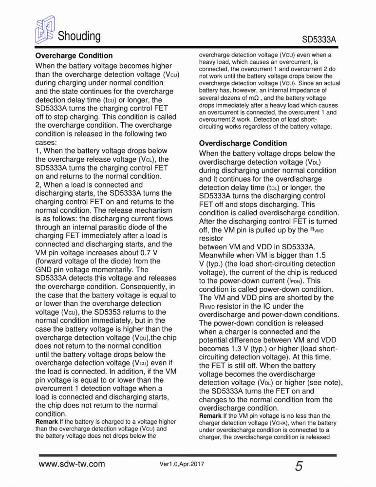 SD5333A datasheet page 5