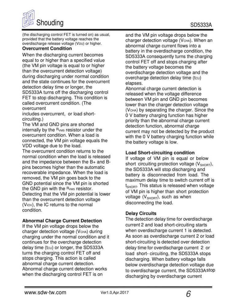 SD5333A datasheet page 6