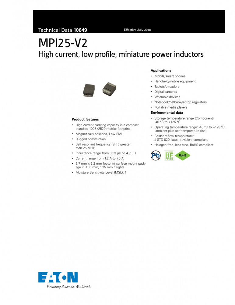 EATON MPI25-V2 datasheet page 1
