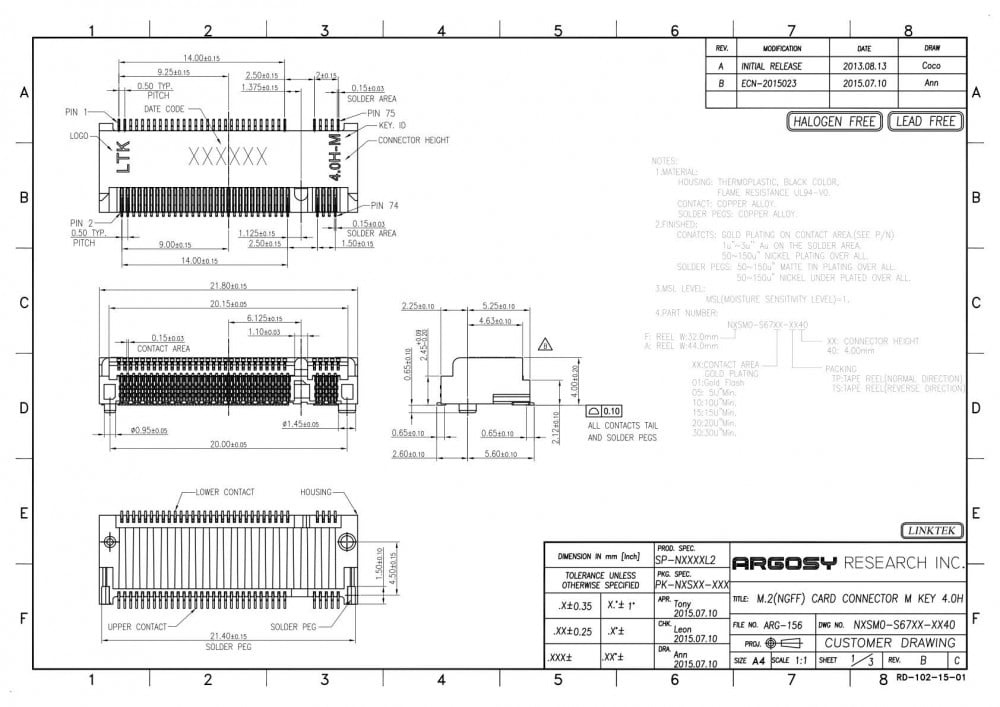 NASM0-S6701-TP40 technical document page 1