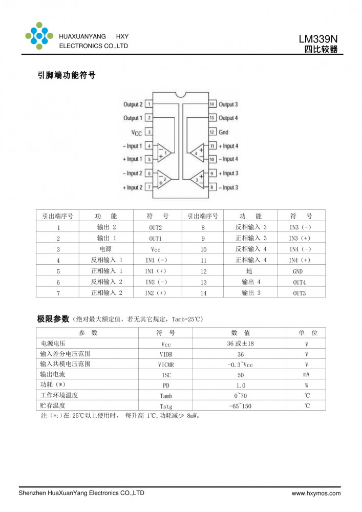 LM339N-HXY datasheet page 2