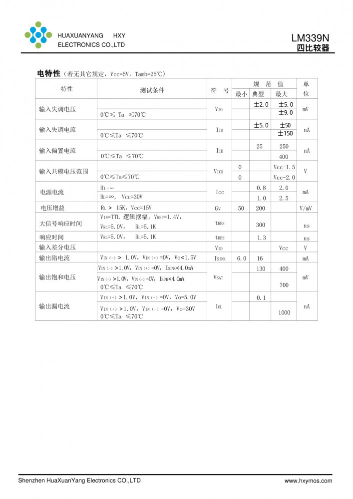 LM339N-HXY datasheet page 3
