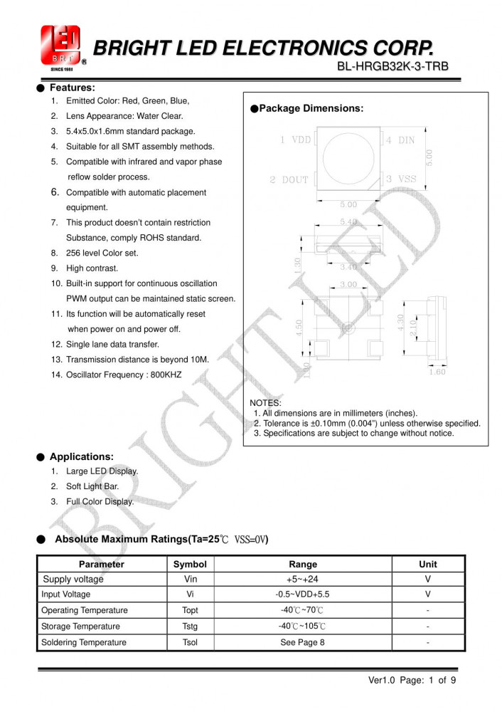 BL-HRGB32K-3-TRB datasheet page 2