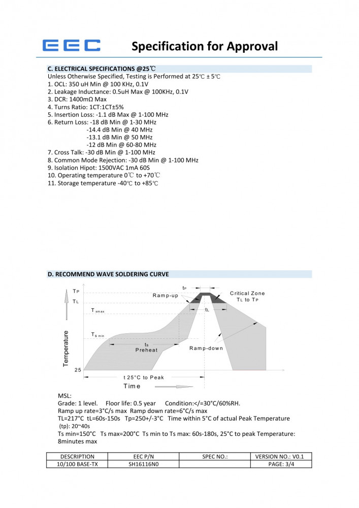 SH16116N0 approval specification page 4