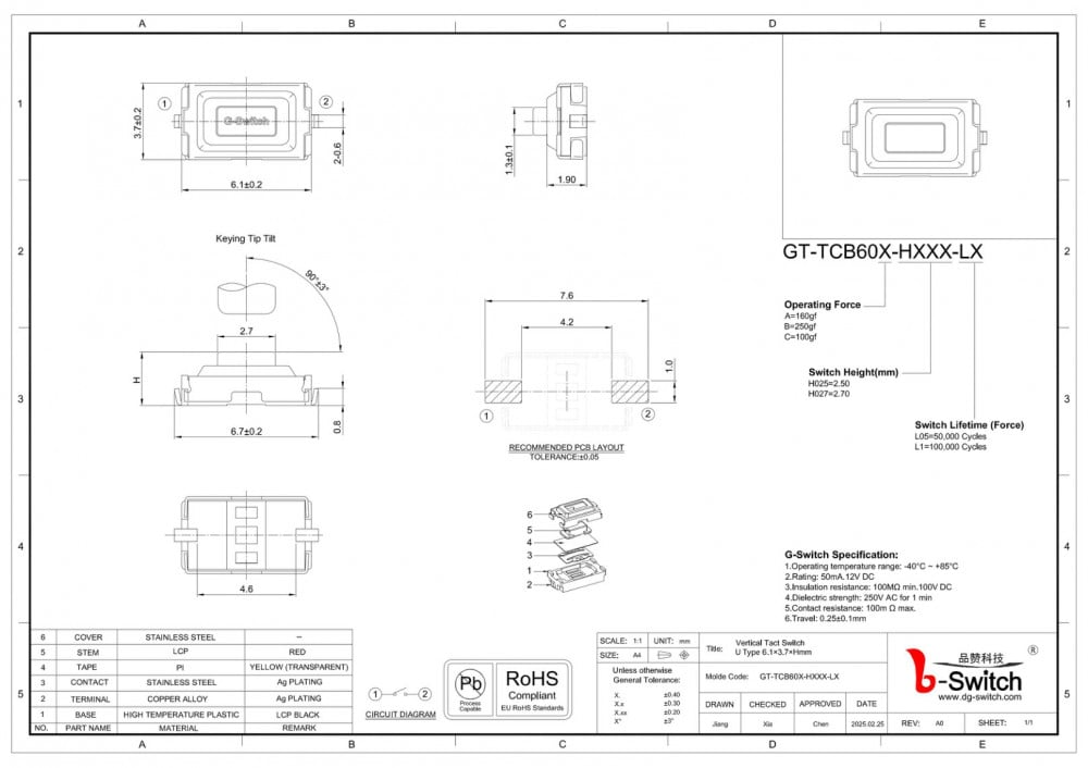 GT-TCB60A-H025-L1 technical document