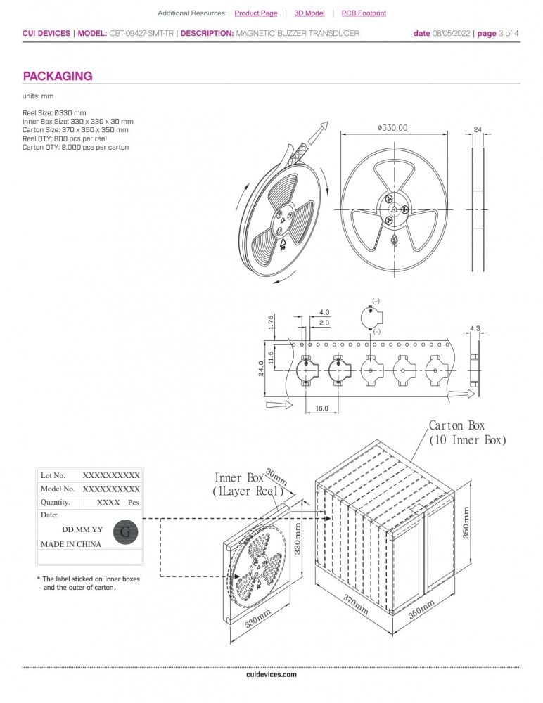 CBT-09427-SMT-TR datasheet page 3