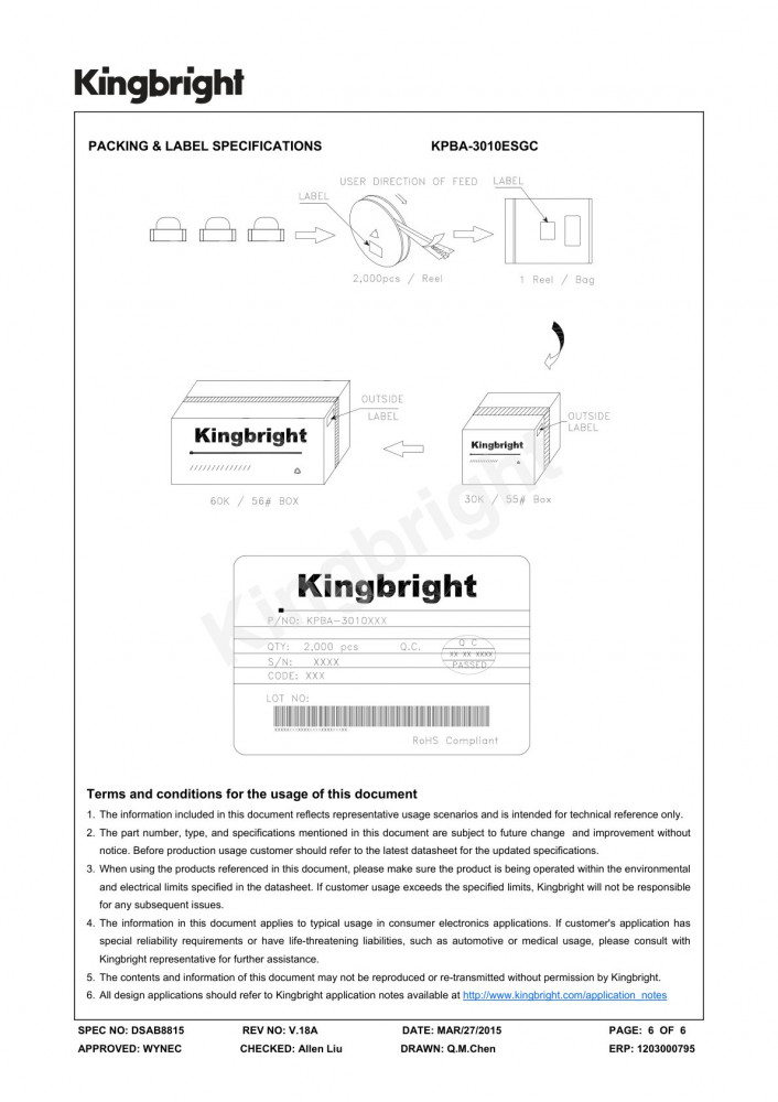 KPBA-3010ESGC datasheet page 6