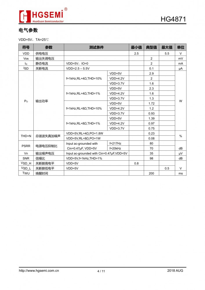 HG4871M/TR datasheet page 4