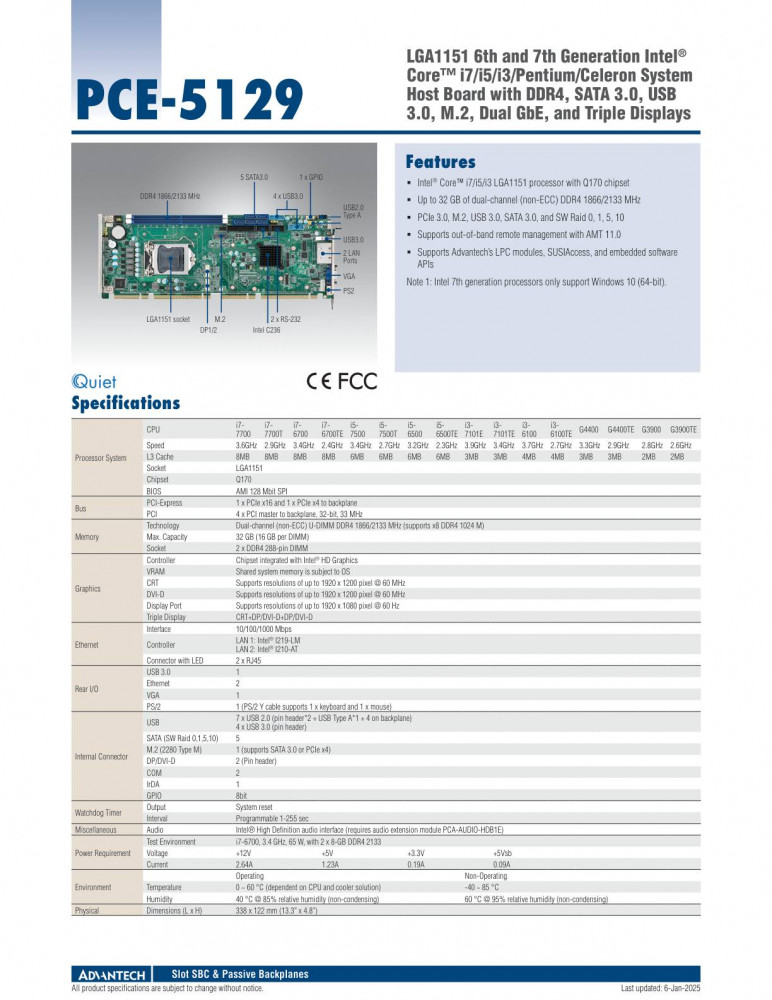 PCE-5129 technical document page 1