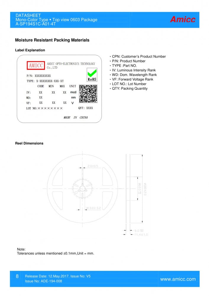 A-SP194S1C-A01-4T datasheet page 8