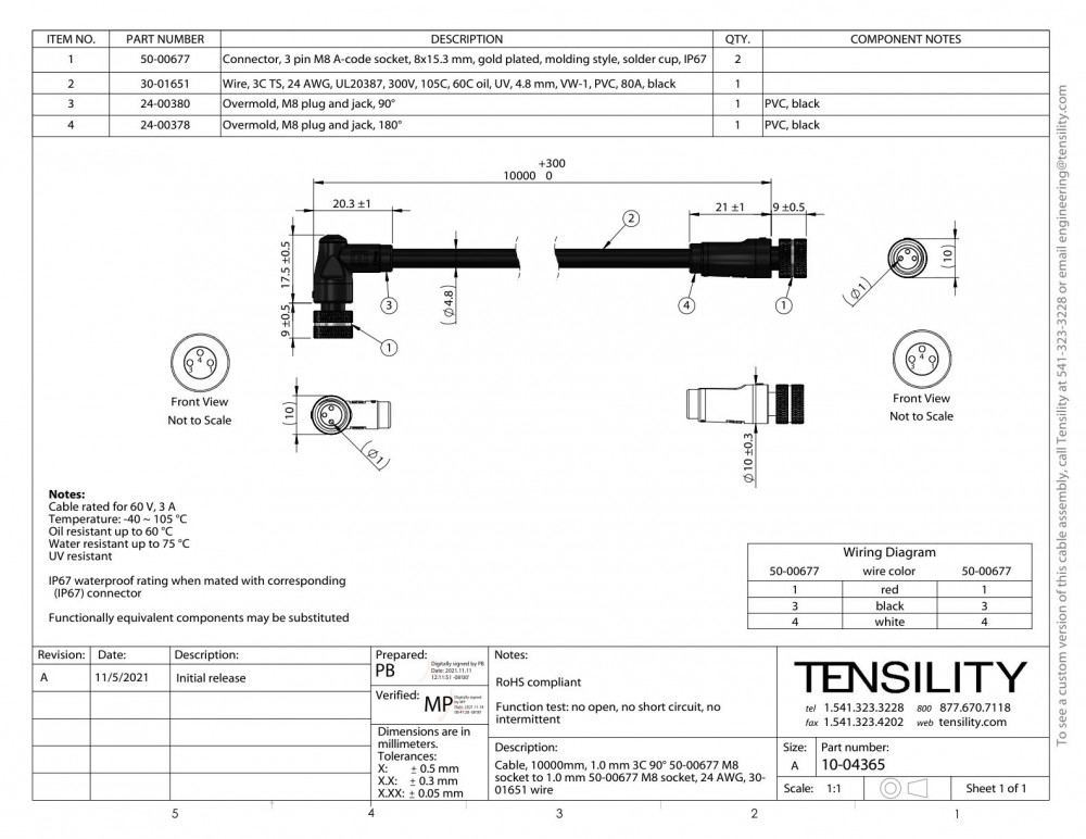 Product drawing preview for Tensility International 10-04365