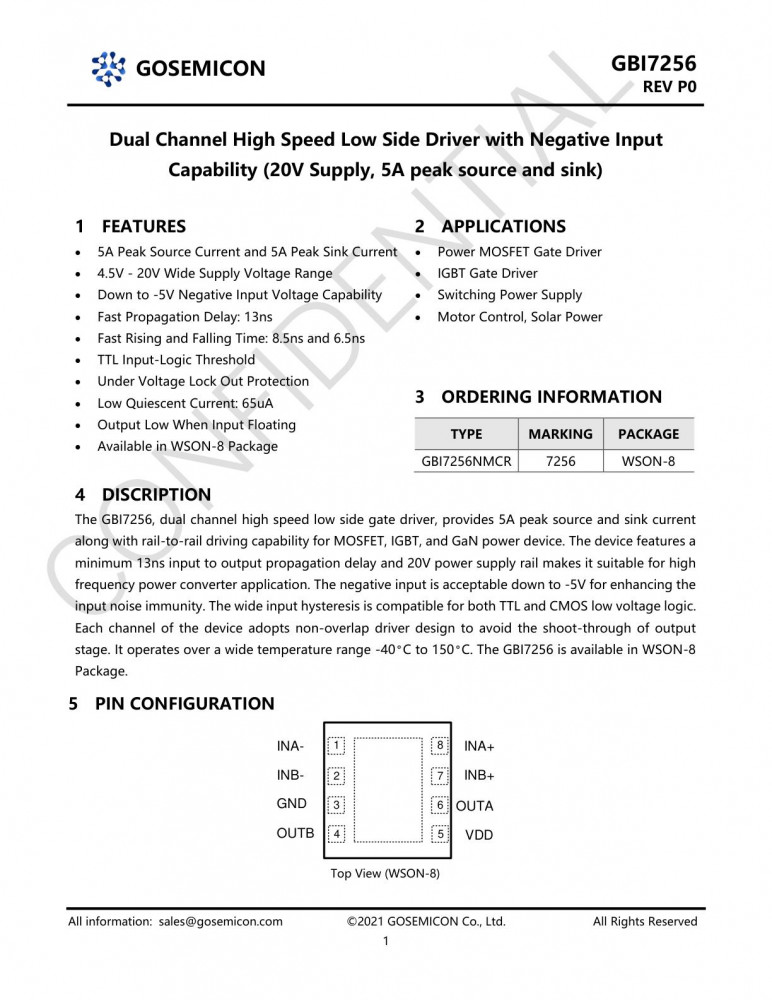 GBI7256NMCR datasheet page 1