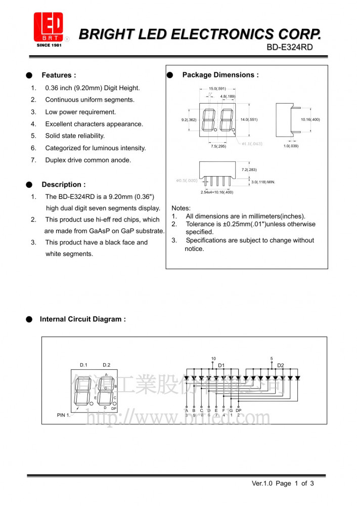 BD-E324RD datasheet page 1 preview