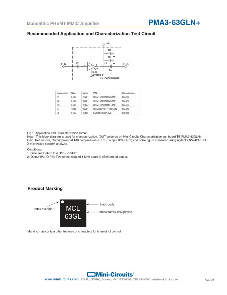 PMA3-63GLN+ datasheet page 4