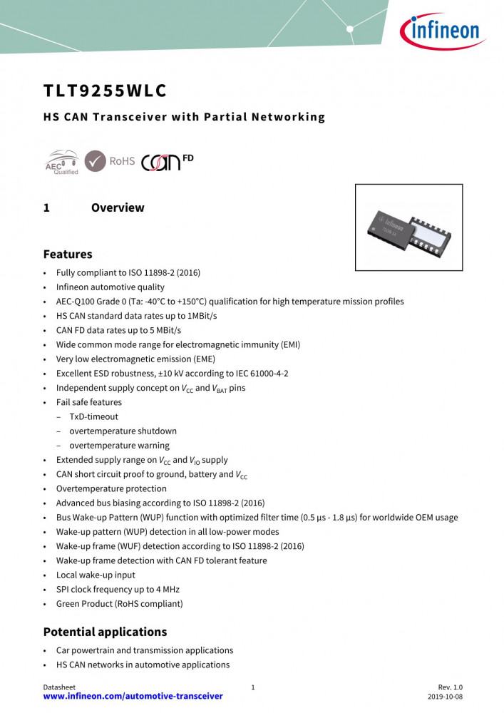 TLT9255WLC datasheet page 1